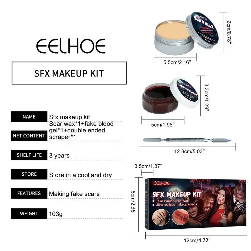 EELHOE SFX Makeup Kit Scars Wax Halloween Stage Fake Wound Skin Party ...