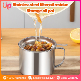 304 Stainless Steel Oil Container Household Oil Strainer Container with ...