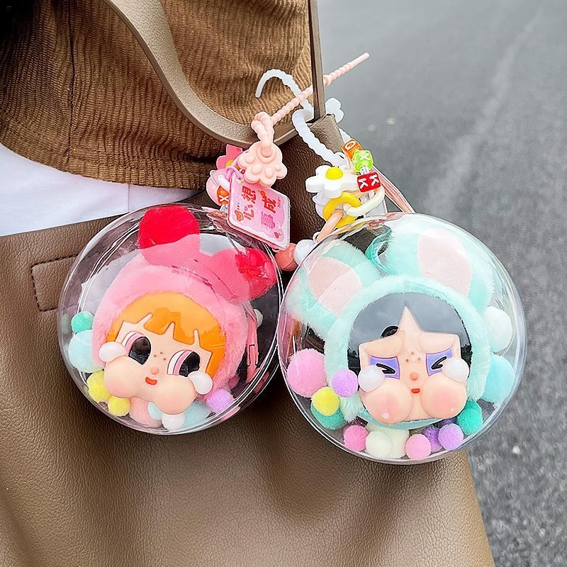 10cm Acrylic Ball The Powerpuff Girls Crying Baby Doll Bag With ...