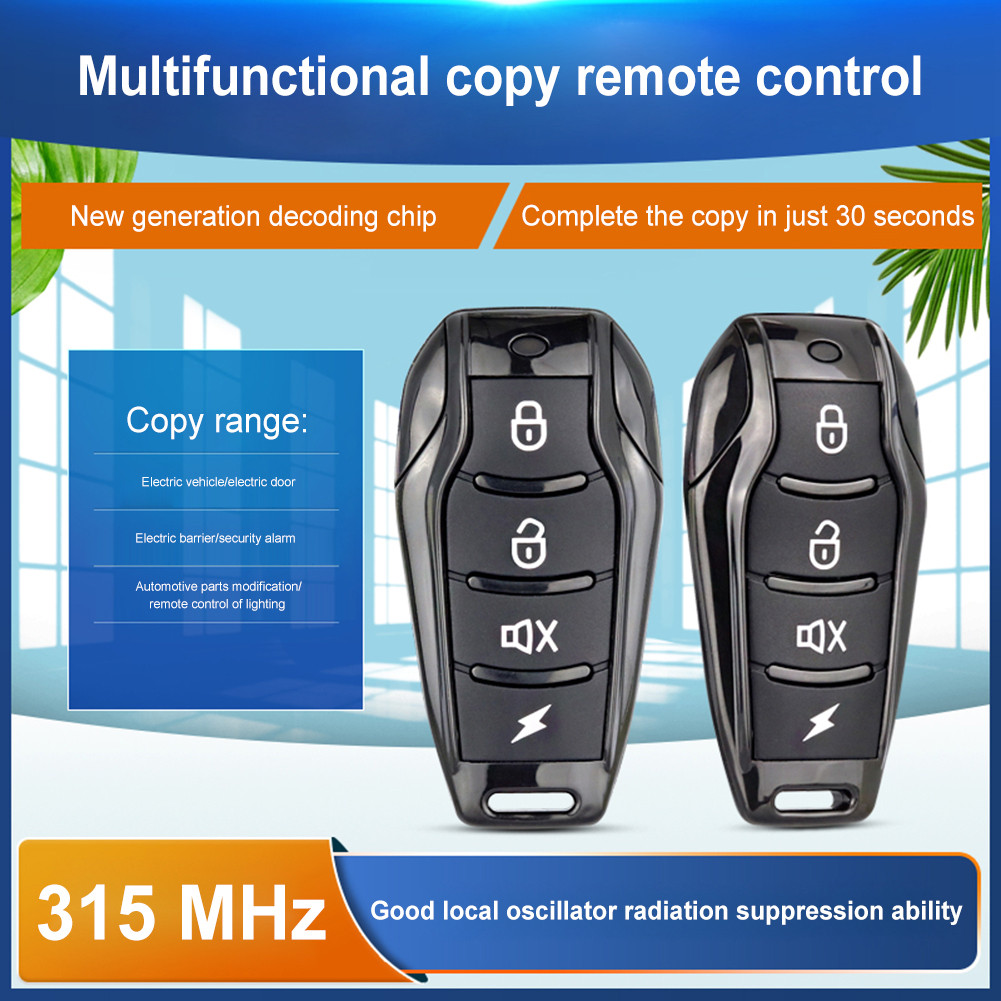 315/433Mhz Cloning Wireless Remote Control Key Fob 4 Button Replicate ...
