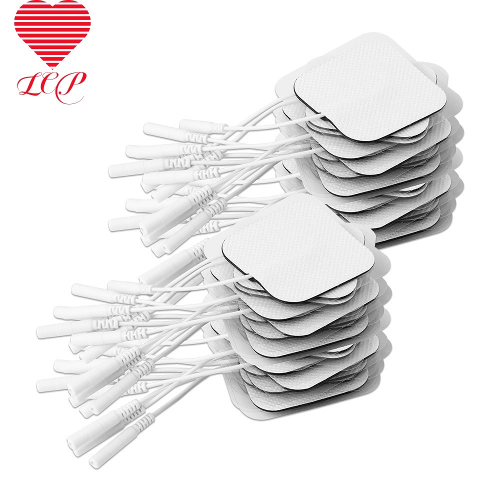 20 Pieces Adhesive Electrodes Physiotherapy Massage Tissue Electrode ...