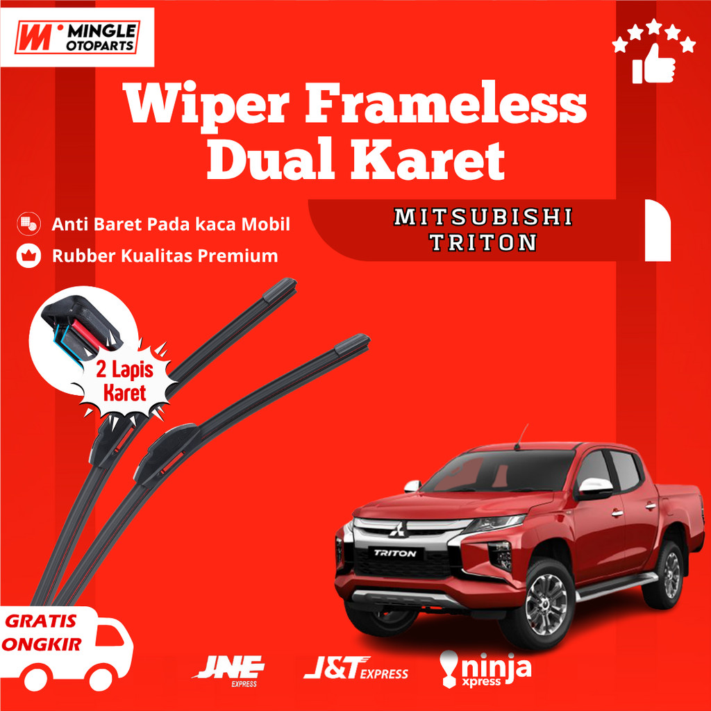 Double Rubber Wiper - Mitsubishi Triton - Frameless Double Rubber Model ...