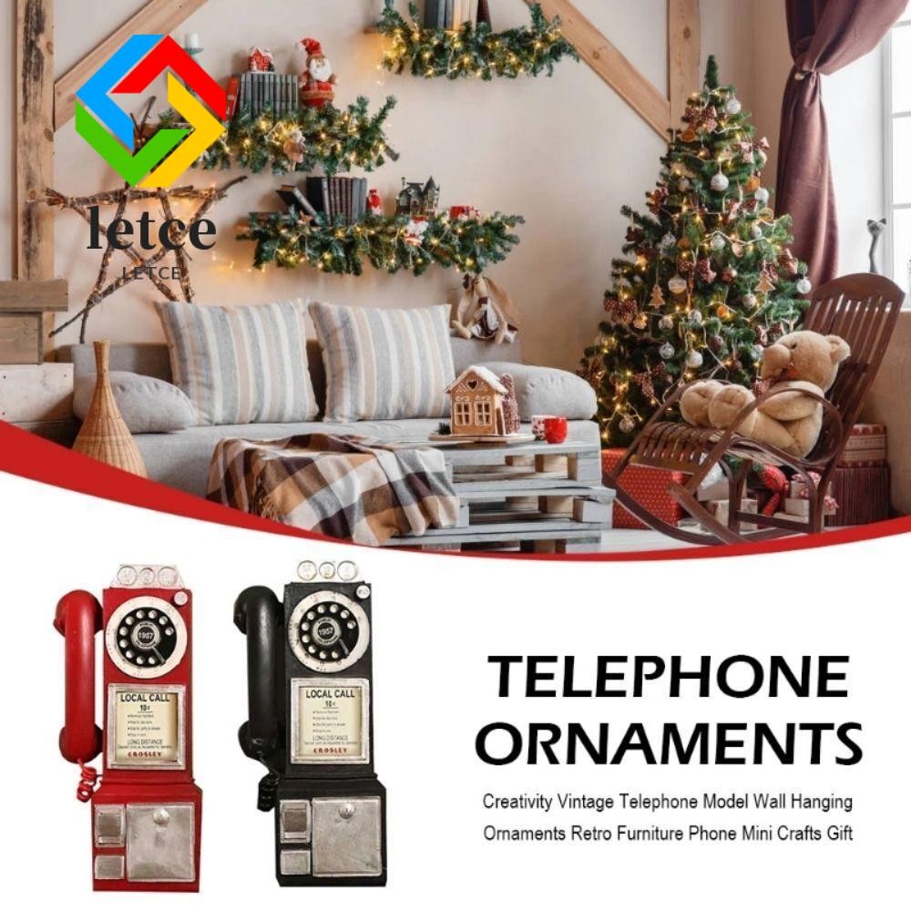 LETCE Telephone Model, Old-fashioned Wall-Mounted Telephone Ornament ...