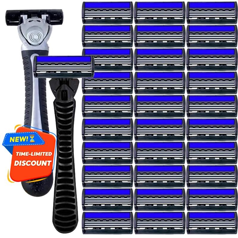 Blue Razor Manual Shaver, 3-layer Classic Safety Razor for Beard and ...