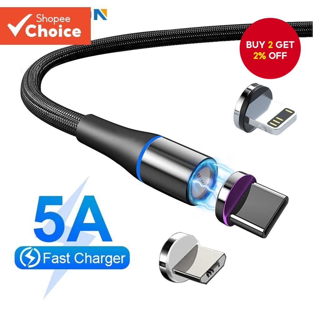 3 In 1 Magnetic Charging Cable 5A Fast Charging Data Transfer Magnetic ...