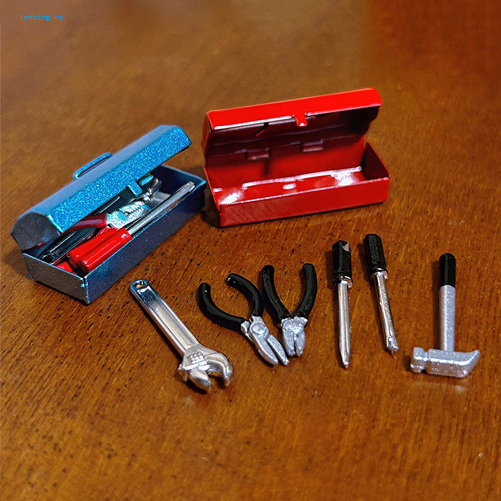 ledaing Doll Mansion Tool Set Miniature Hammer and Wrench Set Miniature ...