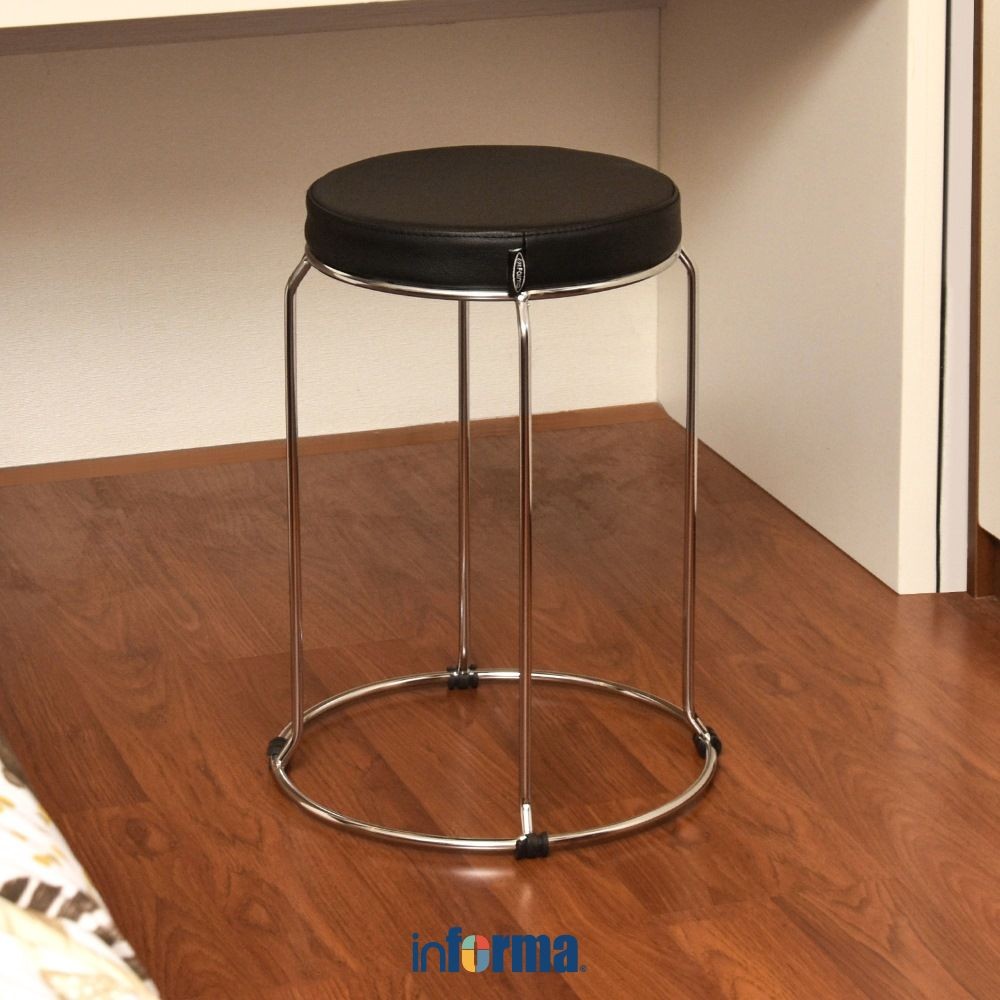 Informa Neo Titans Leather Bench - Black Multipurpose Stool Cafe ...