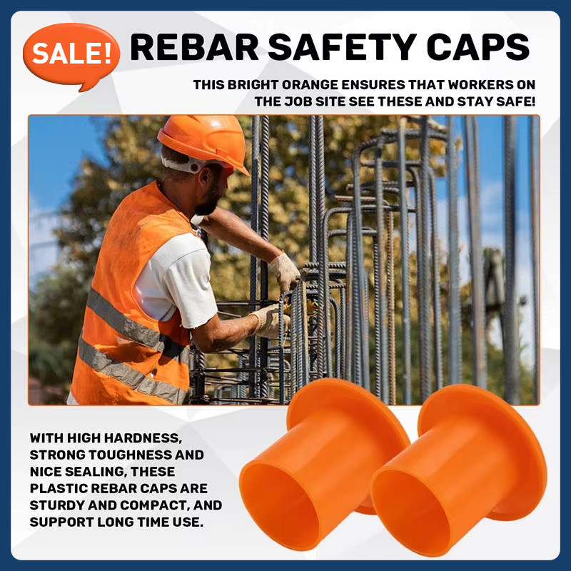 NEW 50Pcs Rebar Cap End Protectors Sleeve Cover/Steel Bar Protective ...