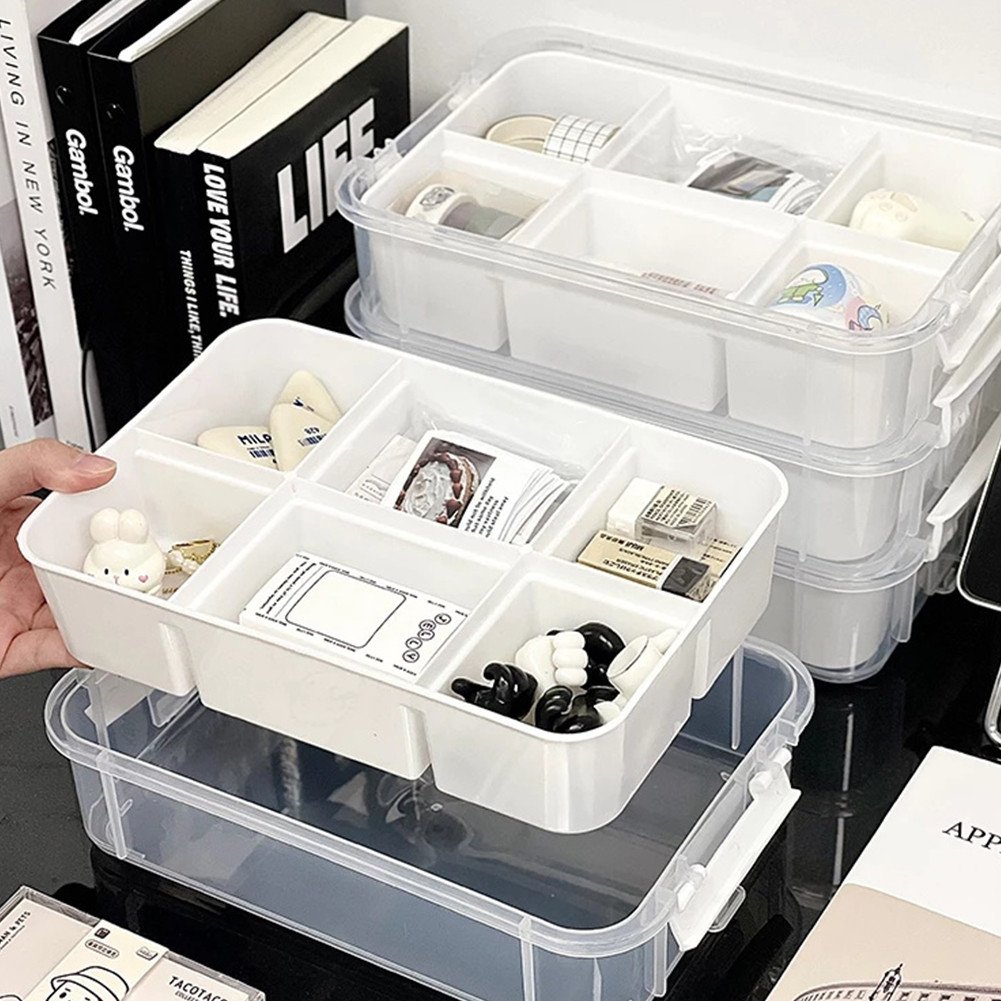 Multipurpose 4 Layers Storage Box with Large Compartments for Jewelry ...