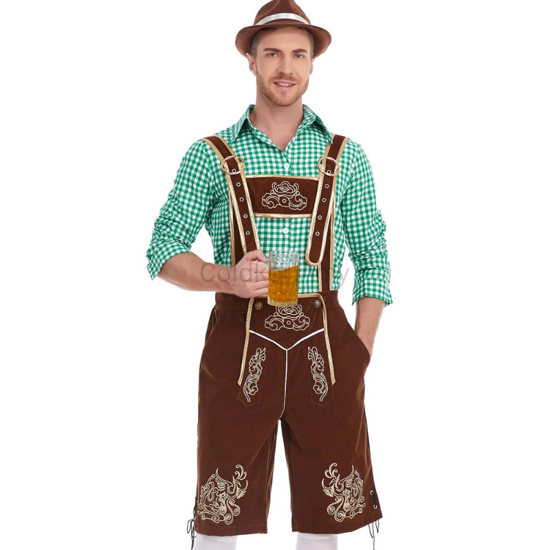 Men's Traditional Bavarian Beer Festival Costume Lederhosen Outfit with ...