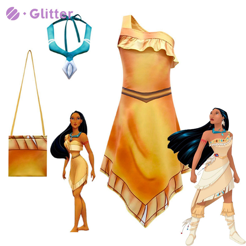 2024 Halloween Carnival Party Children Pocahontas Cosplay Costume Girls ...