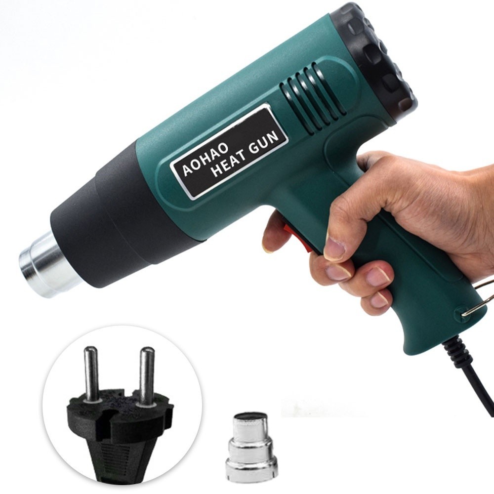 1500W Electric Heat Gun Hot Air Wind Blower + Nozzles Power Heater Tool ...