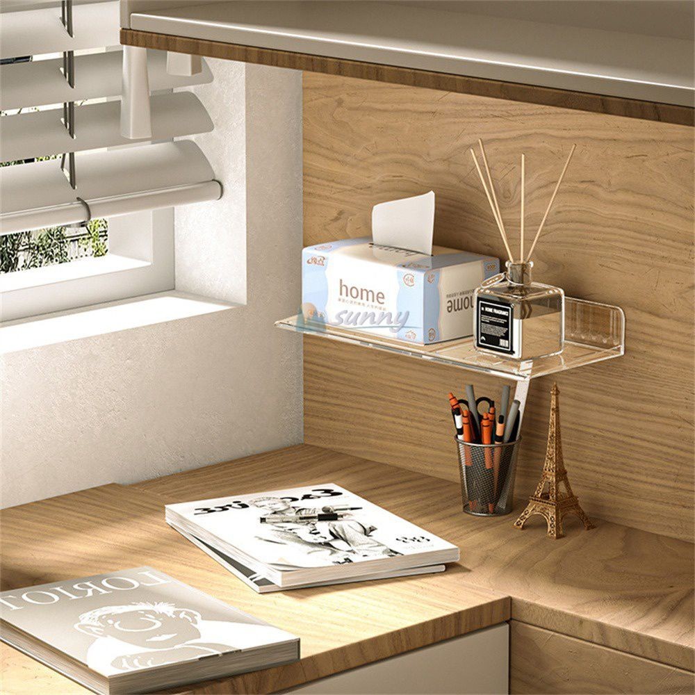 Acrylic Wall Rack Display Shelf Wall Hanging Board Free Punch Bathroom ...