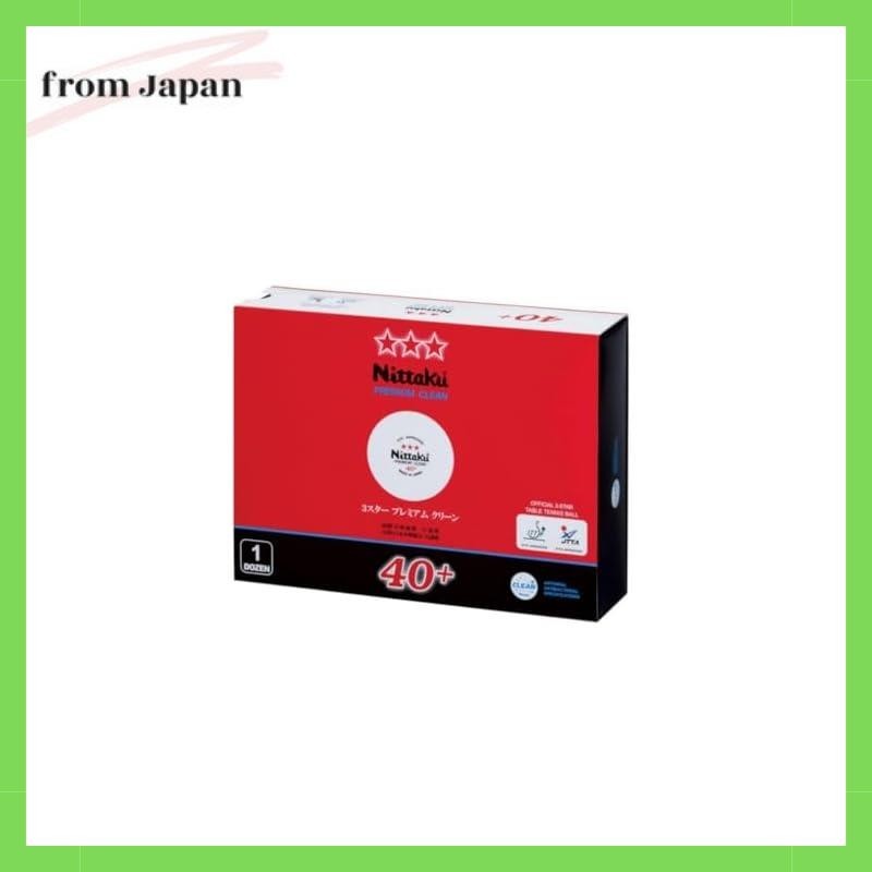 Nittaku Table Tennis Balls 3-Star Premium Clean 1 Dozen NB1701 White ...