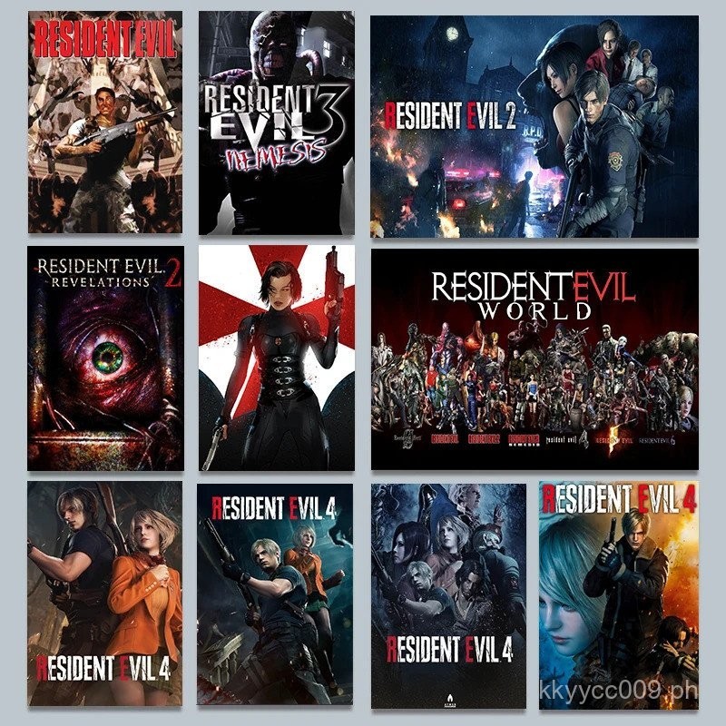 Classic Hot Video Game Resident-Evil 2 3 4 All Characters Vintage Poster Canvas Painting Wall ...