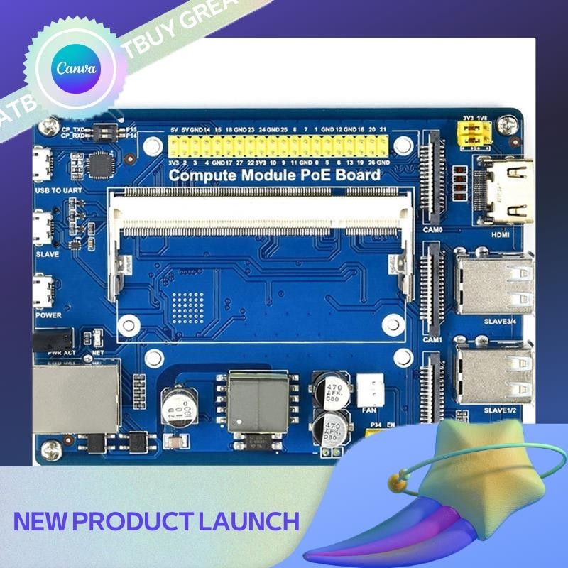 greatbuy For Raspberry Pi CM3 PoE USB Expansion Board Ethernet GPIO ...