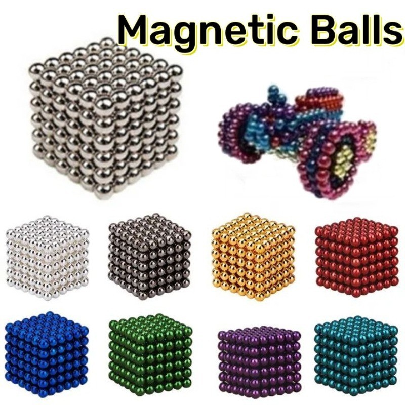 216PCS Colorful Magnetic Balls Puzzle DIY Decompression Rubik's Cube ...
