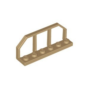 Lego Part 6583 Plate Modified 1x6 with Train Wagon End Dark Tan Ori ...