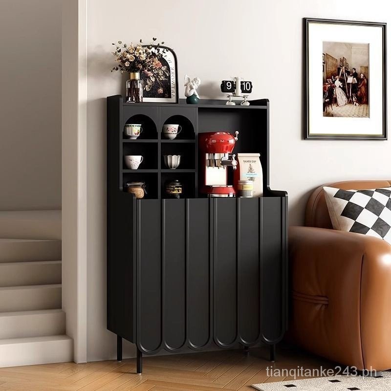 Solid Wood Sideboard Wall-Mounted Living Room Cup Storage Cabinet Tea ...
