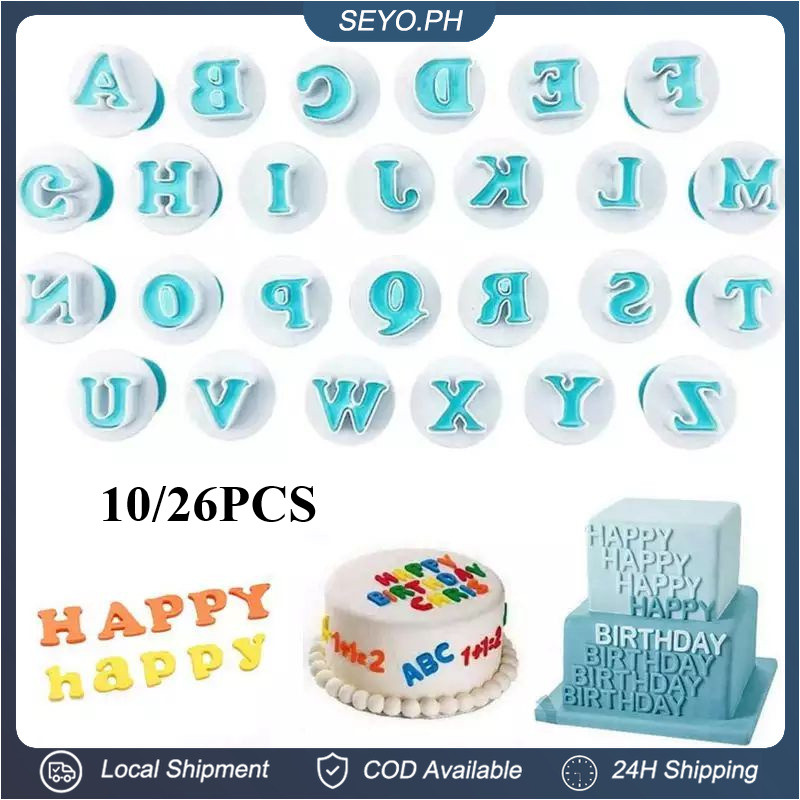 10/26Pcs Alphabet Number Letter Stamp Molder For Cake Cookie Fondant ...