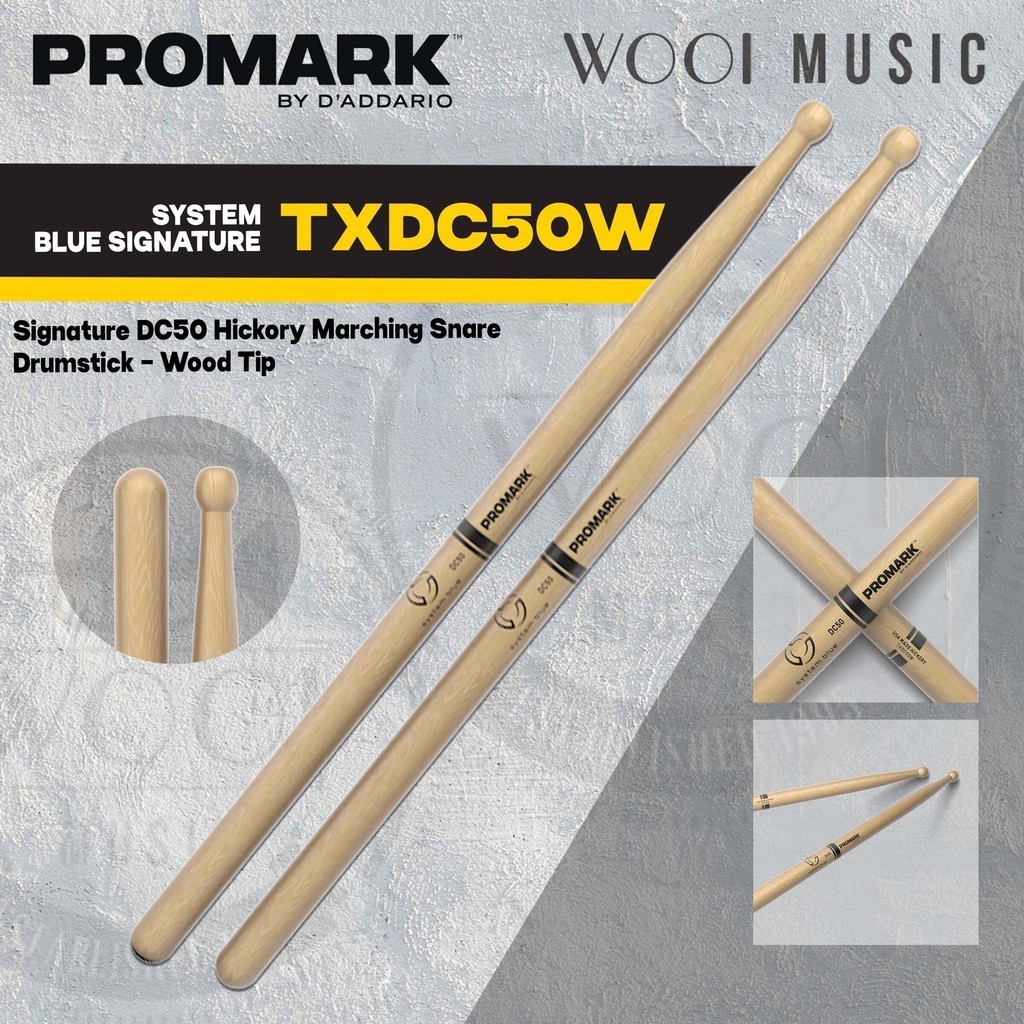 ProMark TXDC50W System Blue Signature DC50 Hickory Marching Snare ...