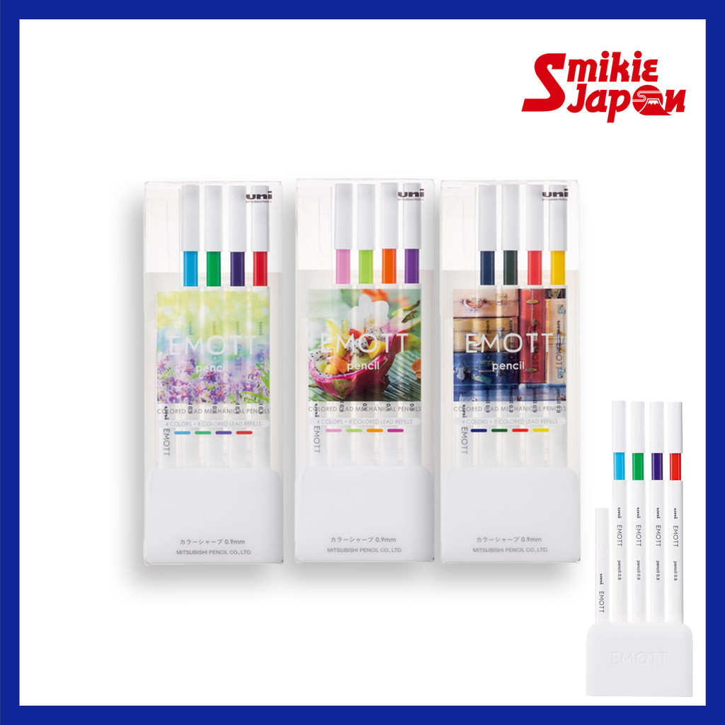 UNI EMOTT Pencil NO.1 REFRESH/ TROPICAL / NOSTALGIC 4 Pieces Colored ...