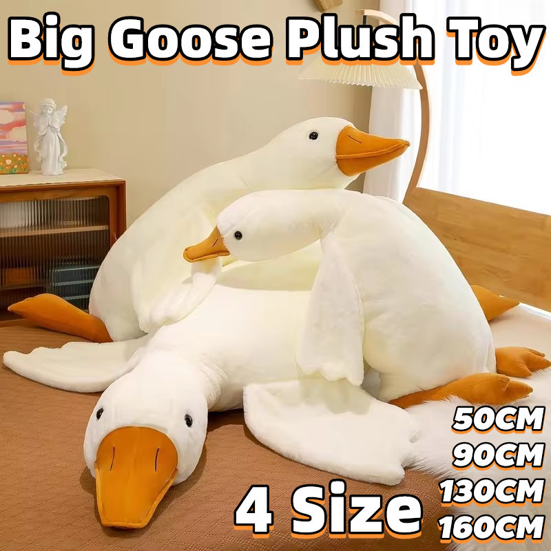 Big White Goose Plush Toys Soft Stuffed Doll Pillow Soft Duck Sleep ...