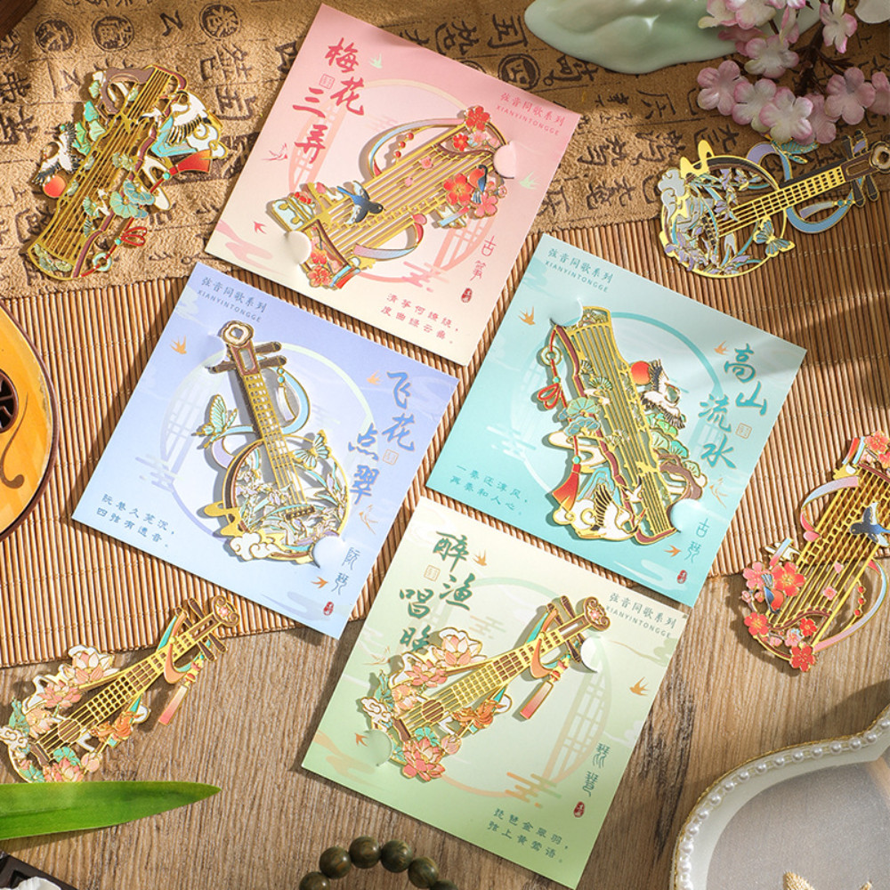 Musical Instrument Bookmark Gold Metal Bookmarks Exquisite Cute ...
