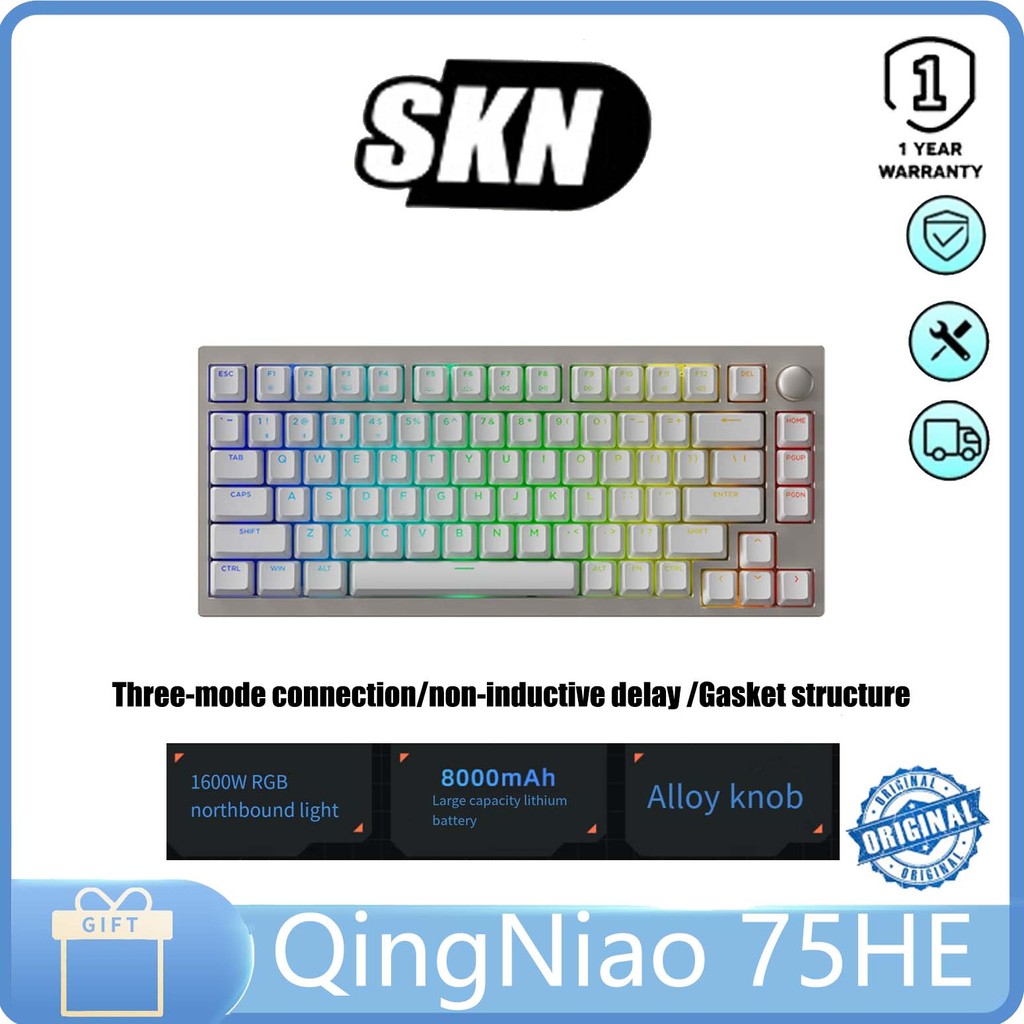 SKN QingNiao 75HE Magnetic axis keyboard Wireless three mode aluminum ...