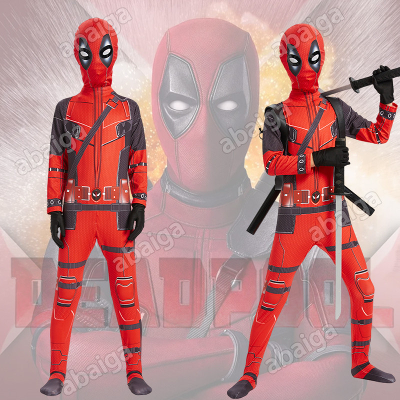 Kids and Adult Deadpool Cosplay Bodysuit Superhero Fancy Dress Costume ...