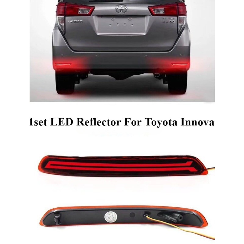 1set LED Reflector For Toyota Innova 2015-2024 Car Tail Light Rear Fog ...