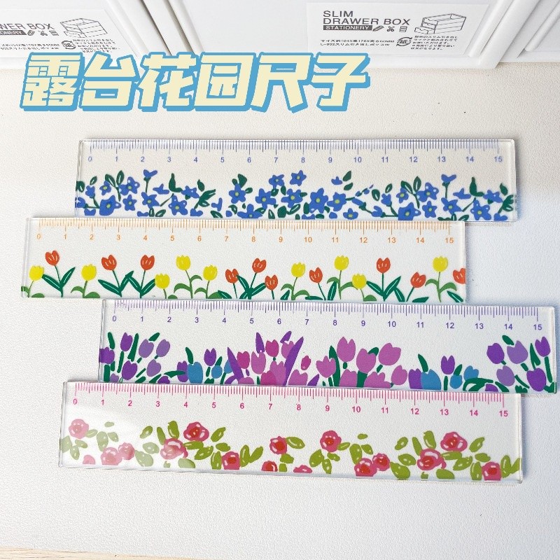 Cute Flower Ruler 15cm Student Ruler Stationery Students' Supplies ...