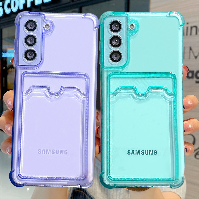 Casing Card Bag Wallet Clear Phone Case Silicone Shockproof Cover For Samsung Galaxy A06 M55 A55 ...