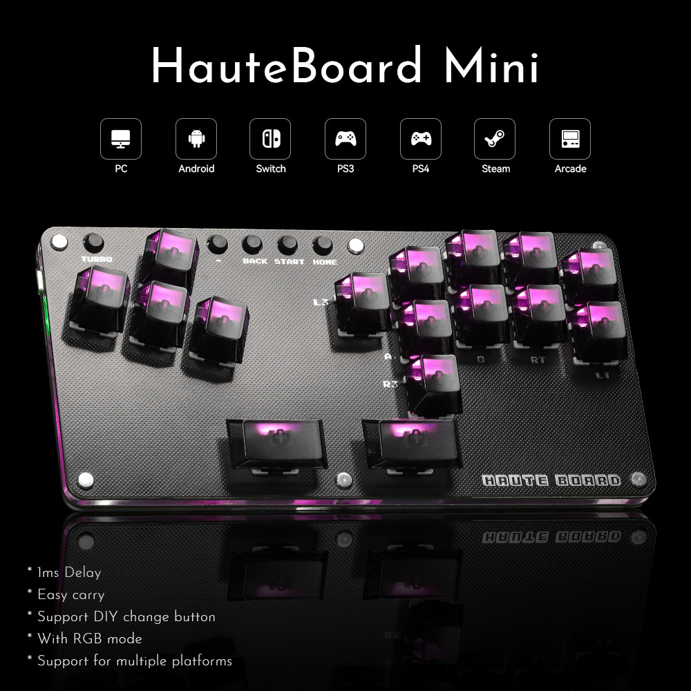Haute42 Fightstick Hitbox Leverless Controller Mini Stickless Arcade ...