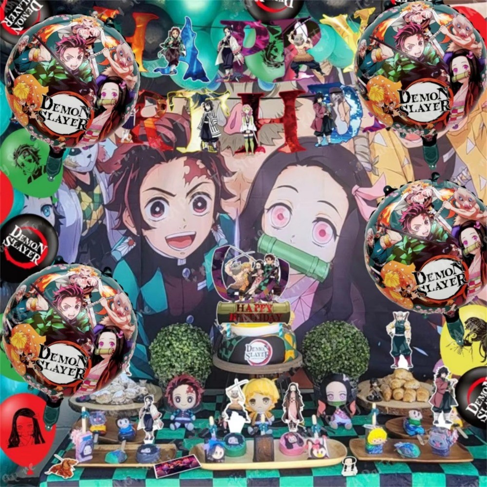 Demon Slayer Party Balloons Anime Kamado Tanjirou Foil Balloon Baby ...