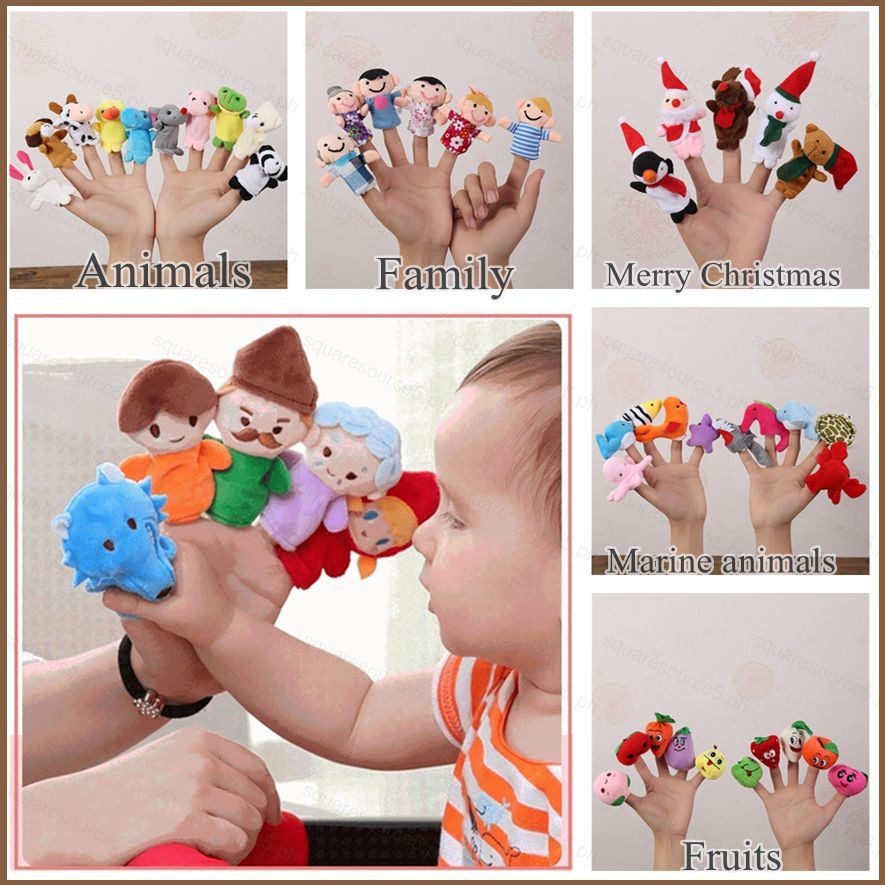 LG Cute Baby Plush Toy Finger Puppets Tell Story Props Animals Family ...
