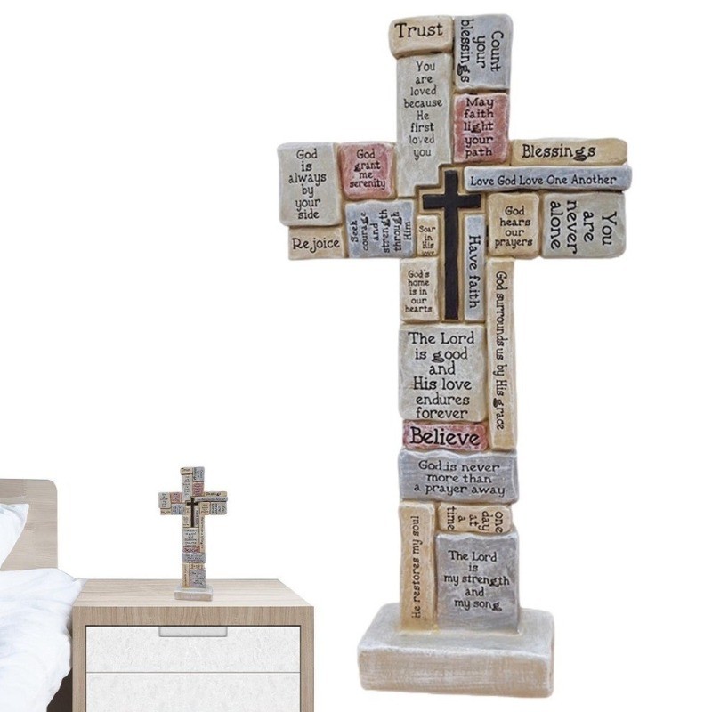 Christian Jesus Crosses Jesus Scriptures Cross Prayer Figurines Shelf ...