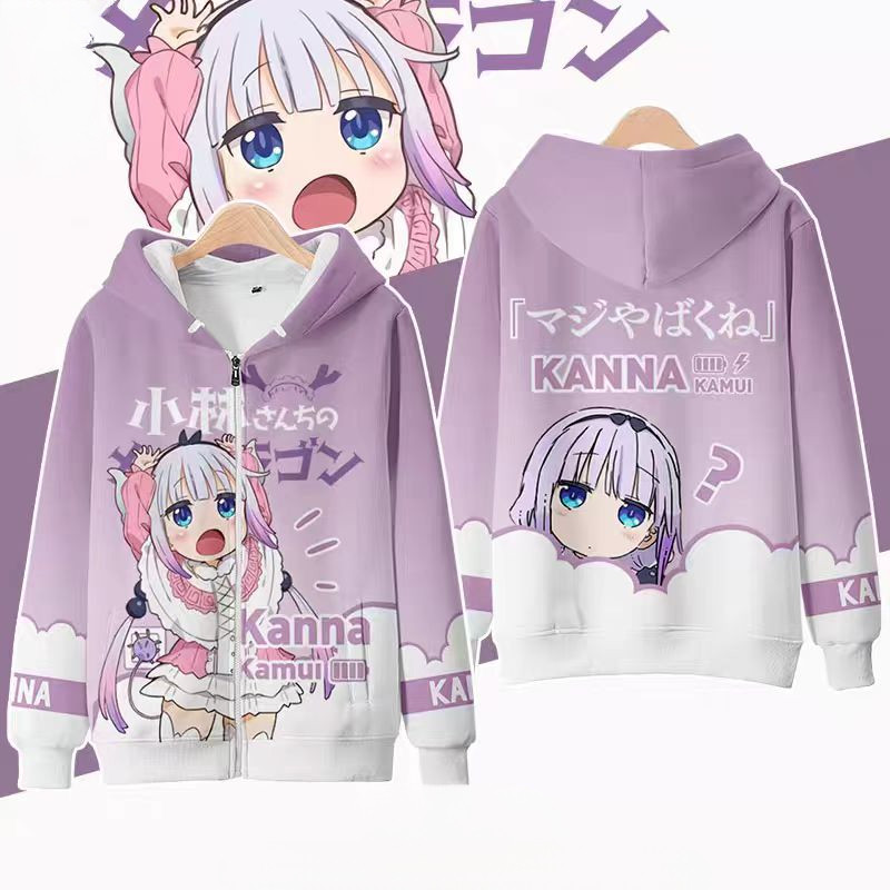 Japan Anime Miss Kobayashi's Dragon Maid Zip Up Hoodie Kobayashi San ...