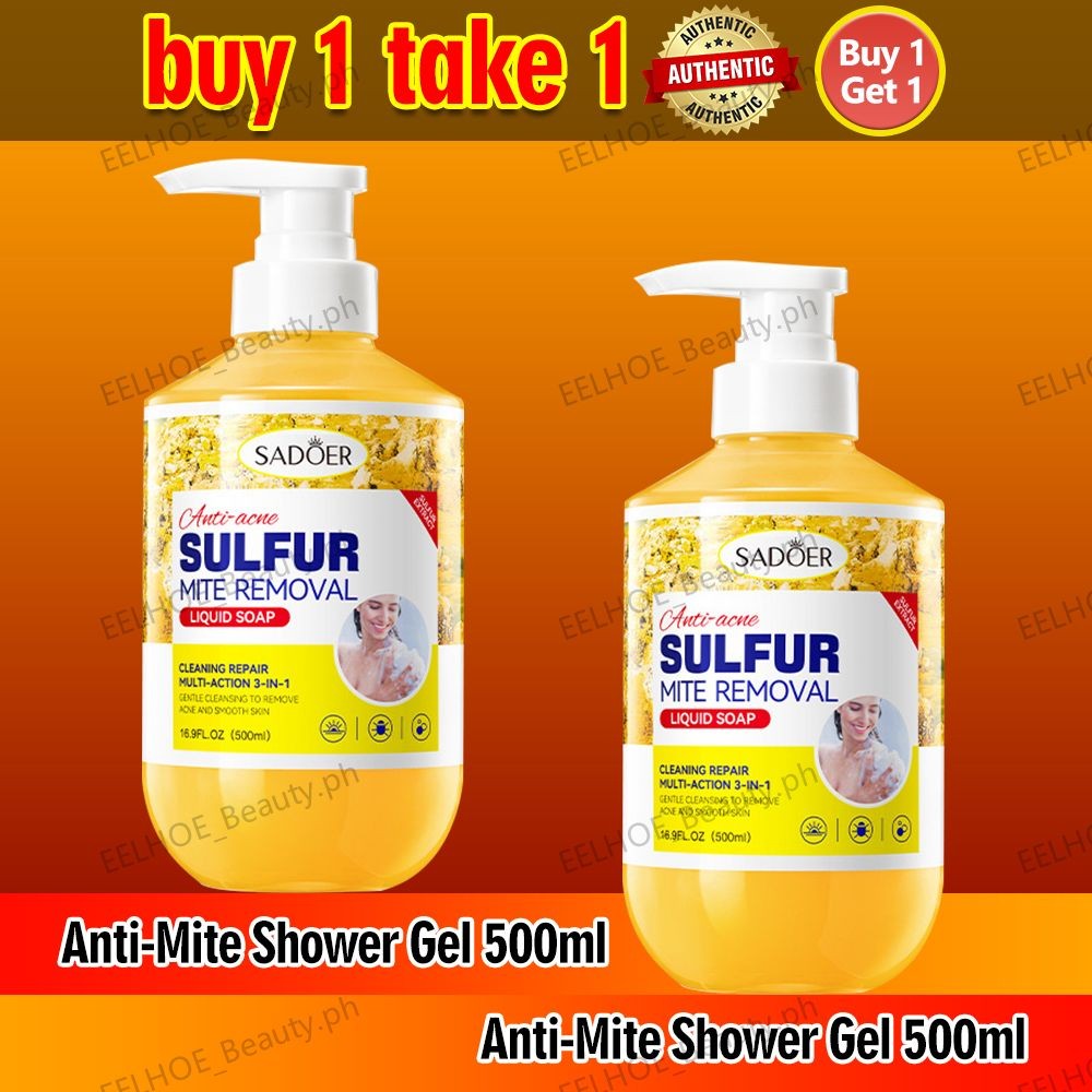 Sulphur Mite Removal Shower Gel Antibacterial Body Wash for Anti acne Mite Remove Moisturizing ...
