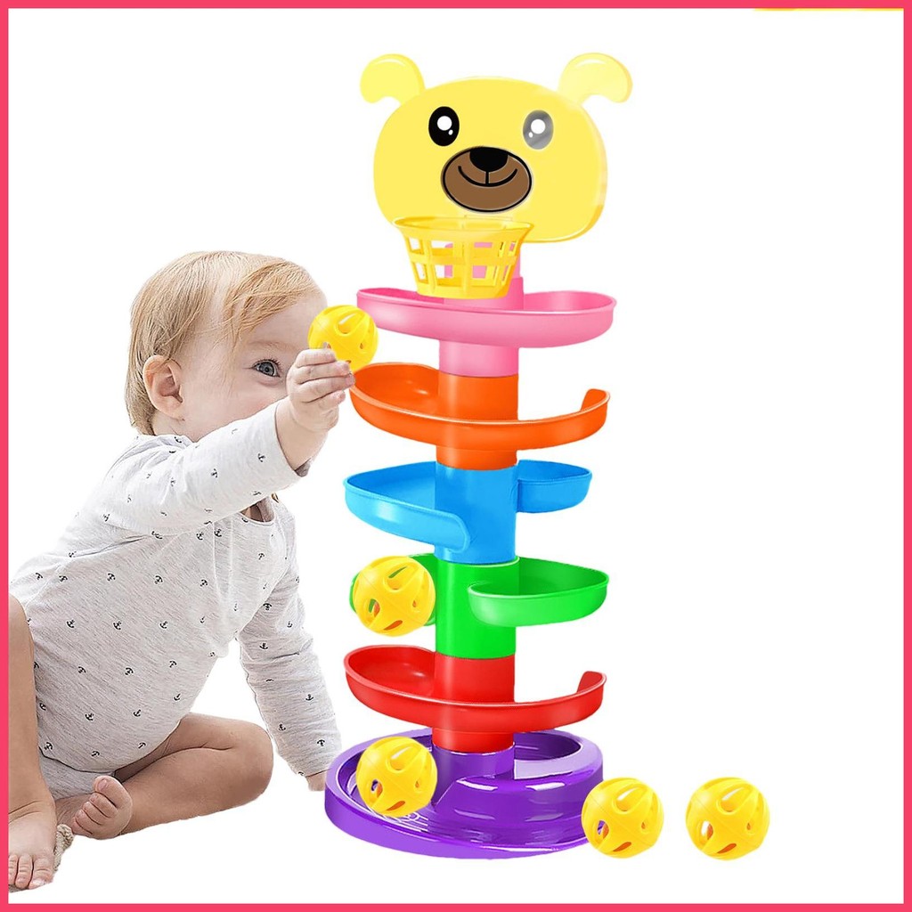 Ball Drop Tower 6 Layers Cute Rolling Ball Tower with 5 Balls Preschool ...