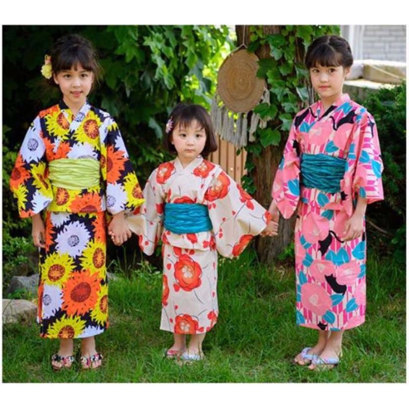 Children Style Japanese Kimono Yukata Traditional Style Pure Cotton ...