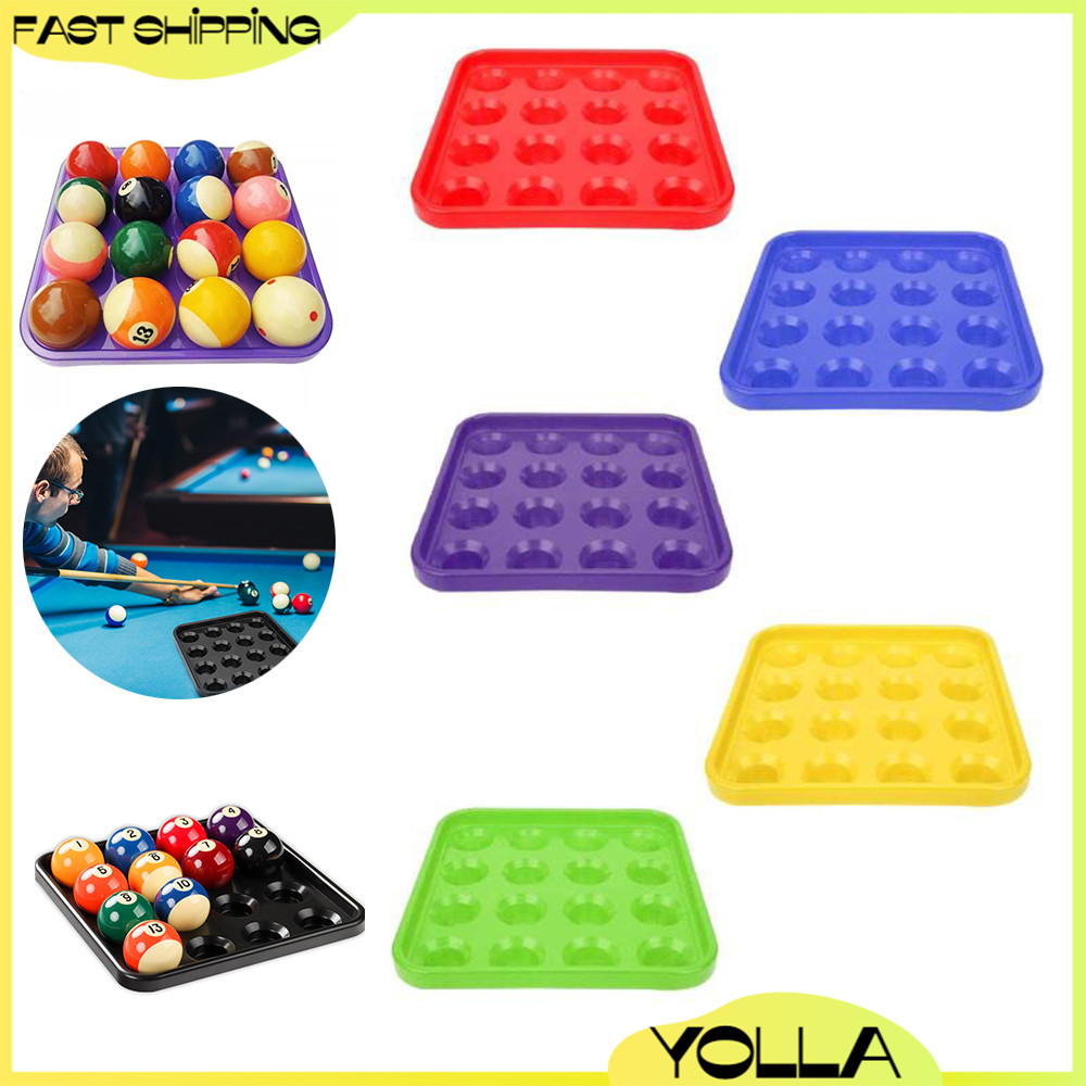 16-Hole Plastic Billiard Ball Tray 9.8 x 9.8 Inches Pool Snooker ...