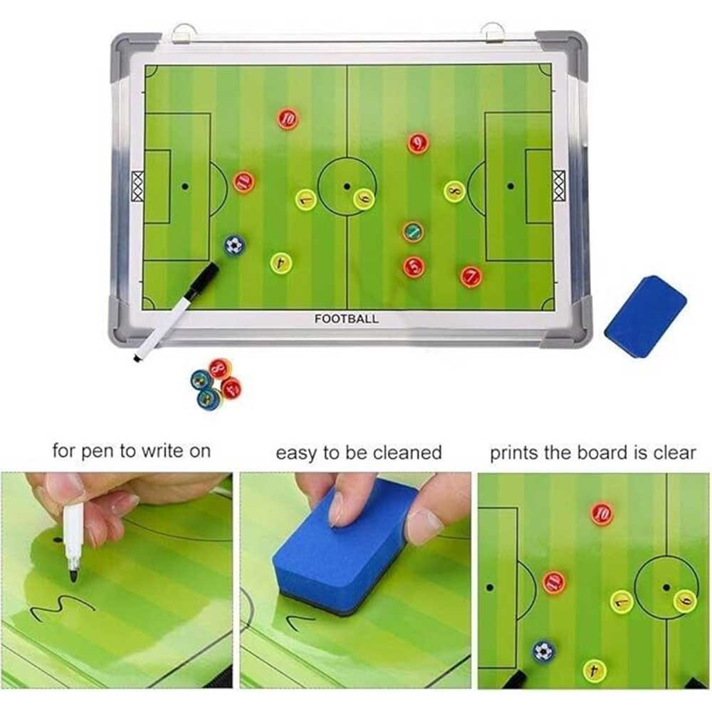 Double Sided Coaches Board with Erasable Marker Soccer Coaching ...
