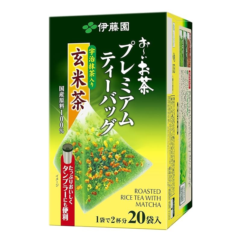 Itoen Oi Ocha Premium Tea Bags with Uji Matcha Brown Rice Tea 2.3g×20 ...