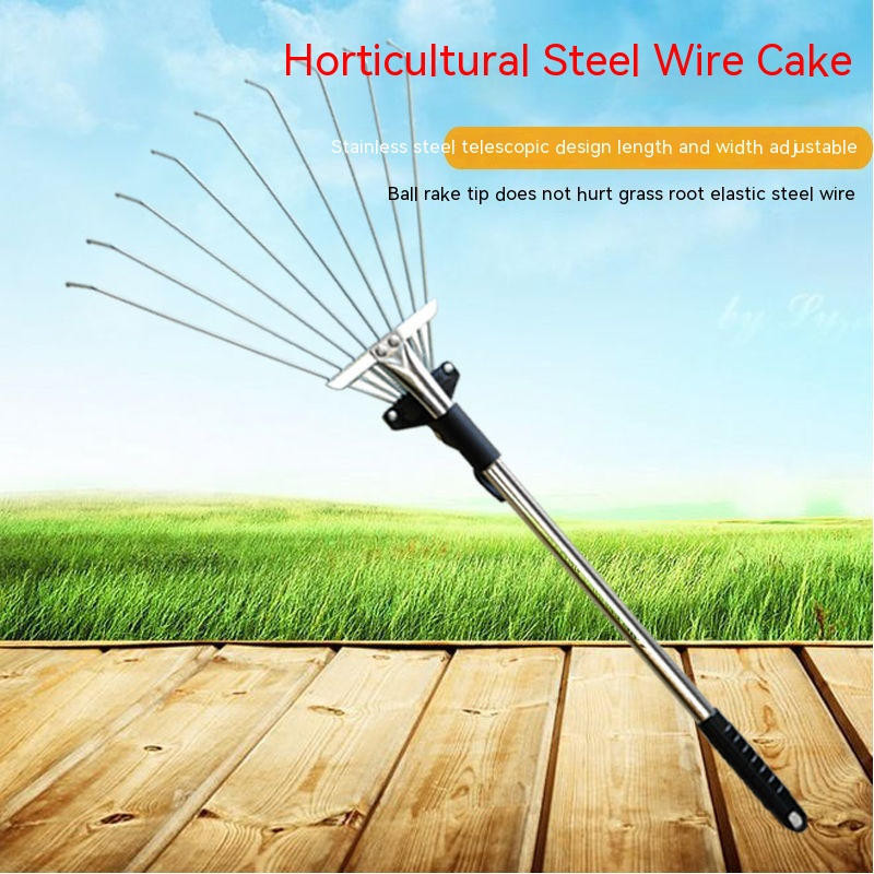 Stainless steel escopic rake for household use, corn leaf type ...