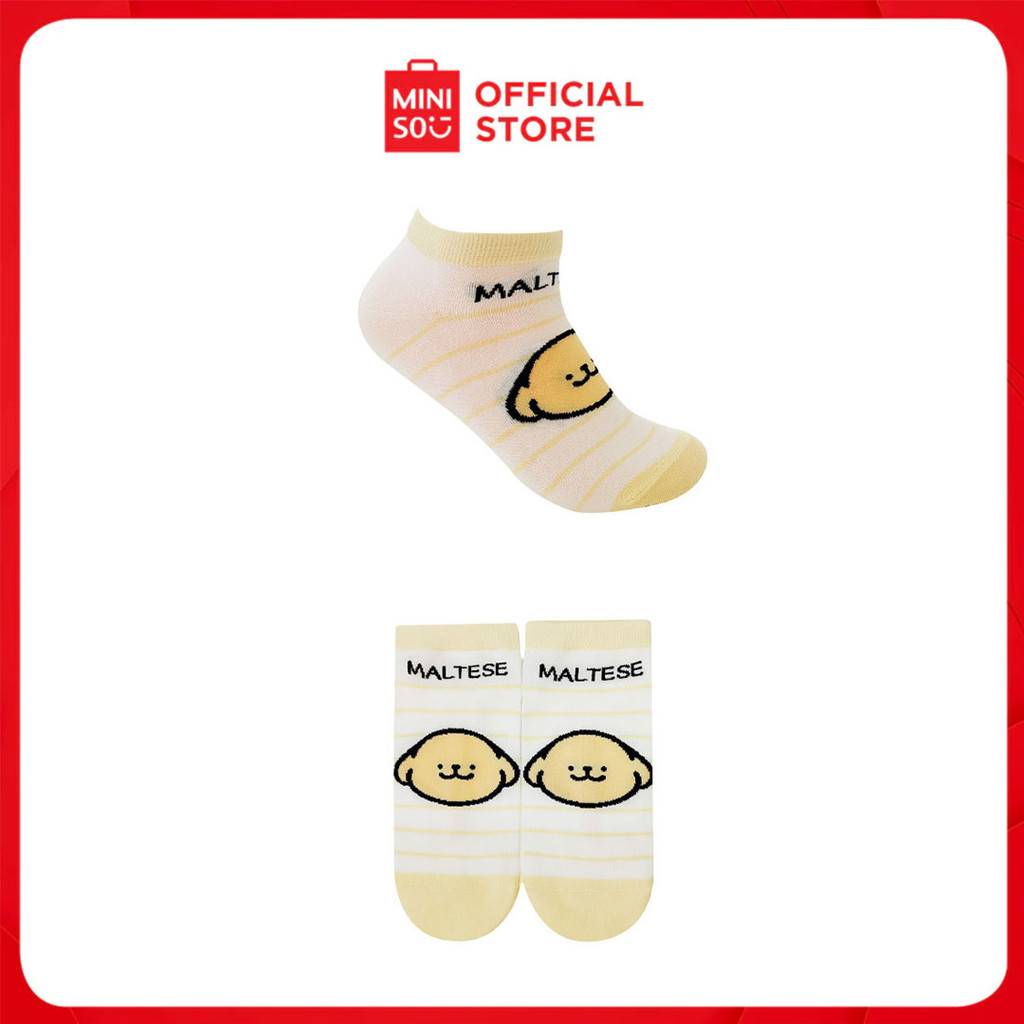 MINISO Maltese Collection Ankle Socks (Yellow) | Shopee Philippines