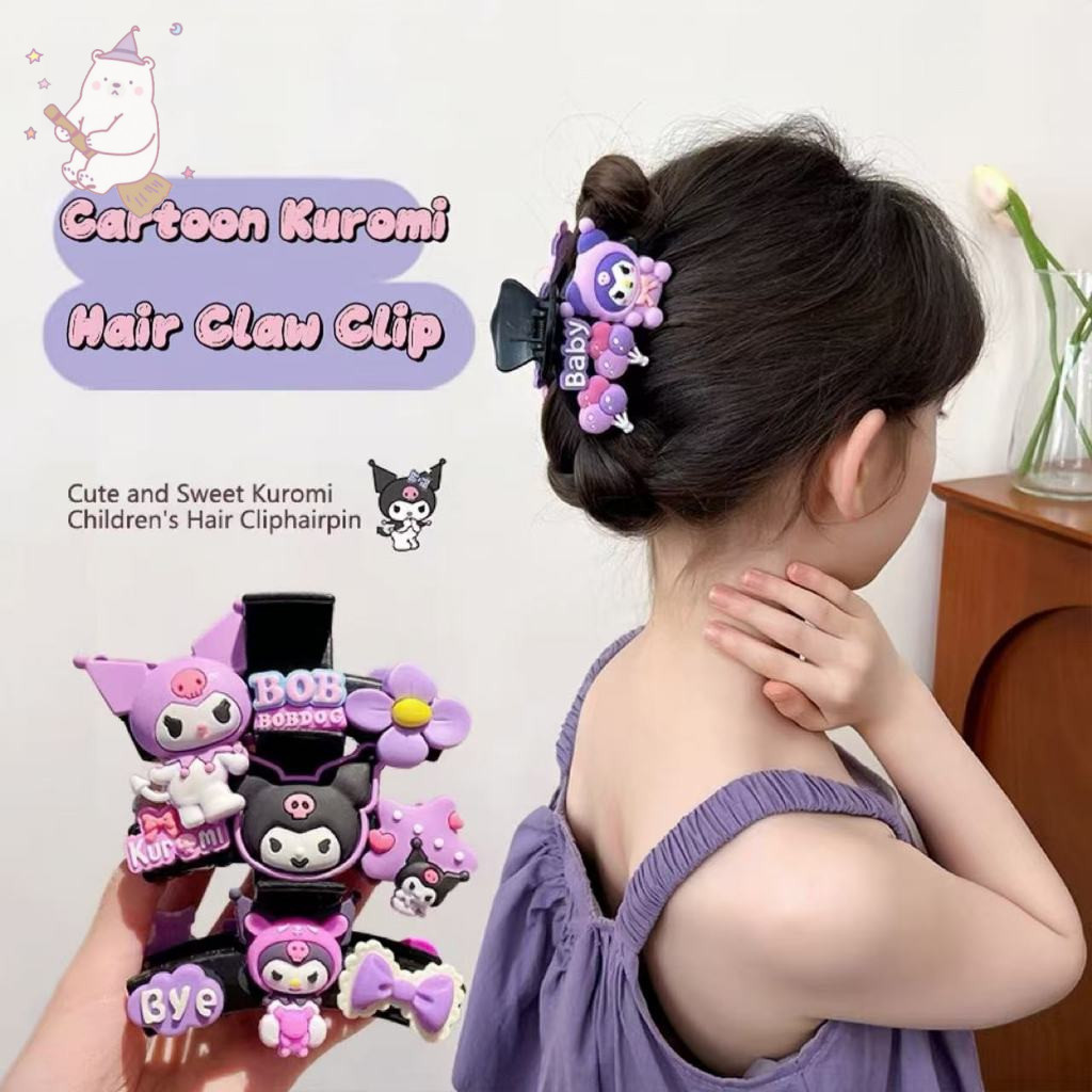 Lovely Kids Kuromi Hair Clamps Girls Ponytail Hair Claw Non-slip ...