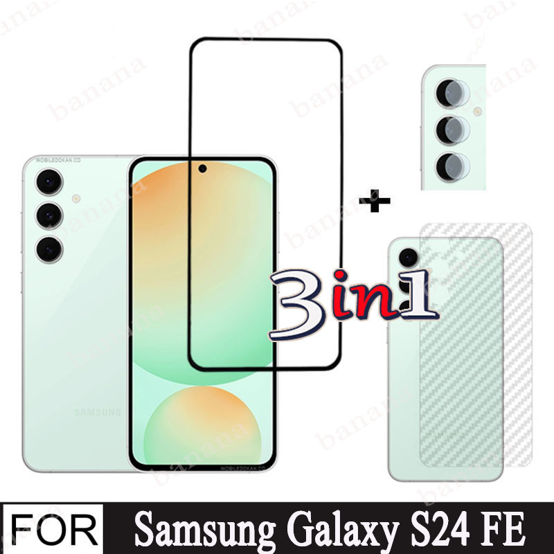 Samsung Galaxy S24FE Tempered Glass For samsung S24 FE S23FE 3 in 1 ...