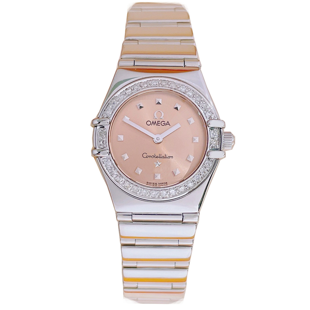 Omega Constellation Series 25mm Pink Dial Diamond English Watch Ladies ...