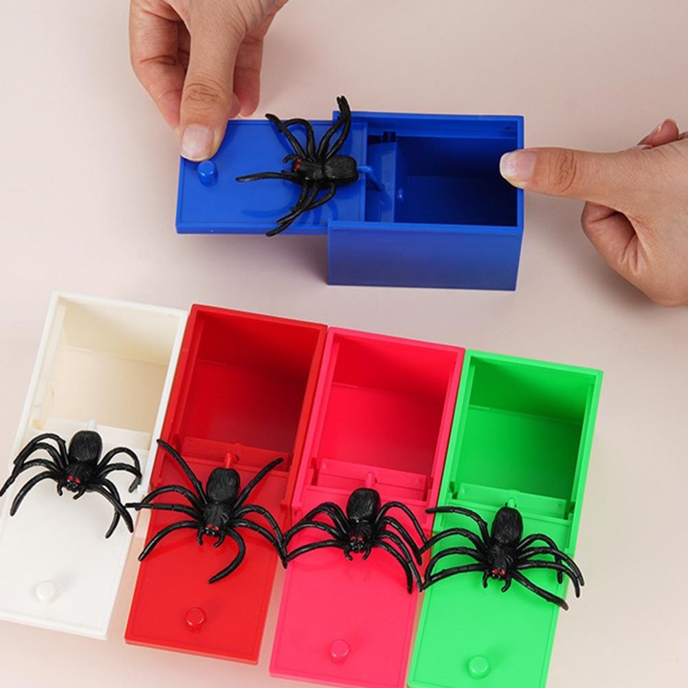 Rubber Spider Prank Wooden Box Toys For Kids False Tongue Snake Thumb ...